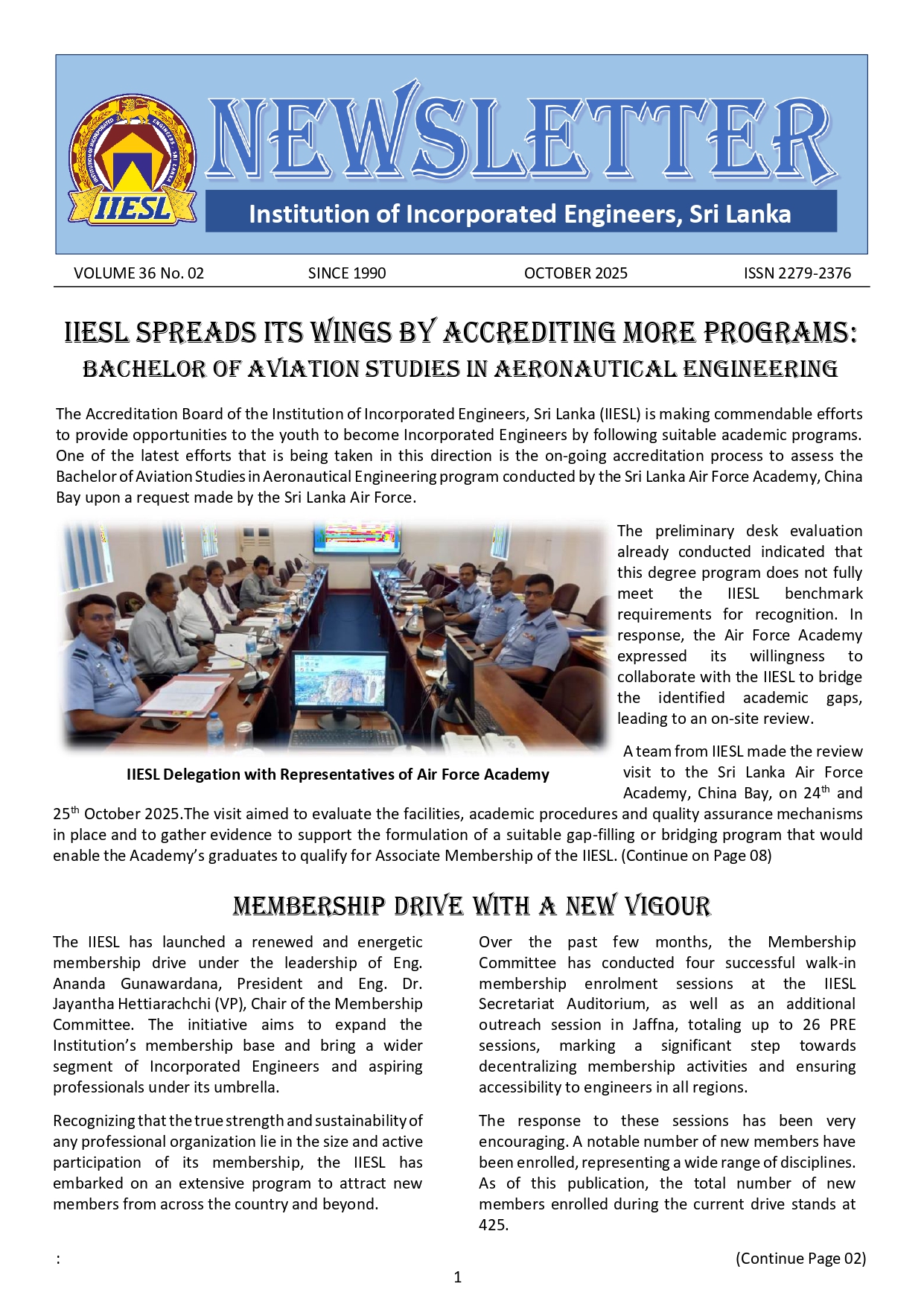 Newsletter – October 2025 - IIESL